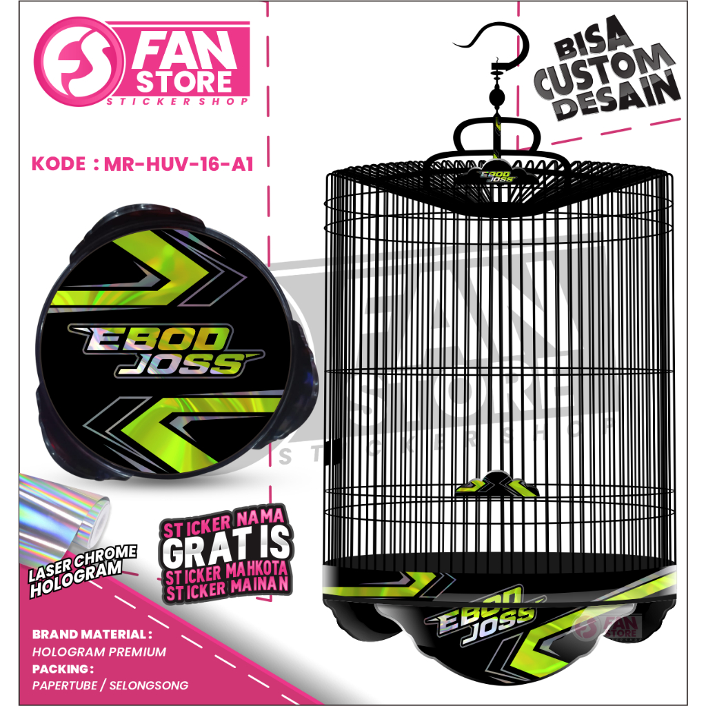 Jual Sticker Tebok Burung Murai Hologram UV - Sticker Decal Kandang ...