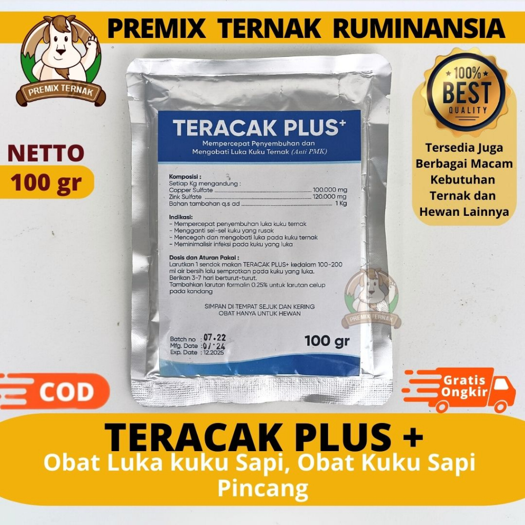 Jual TERACAK PLUS 100 GRAM - Obat Luka kuku Sapi Kambing PMK - Obat ...