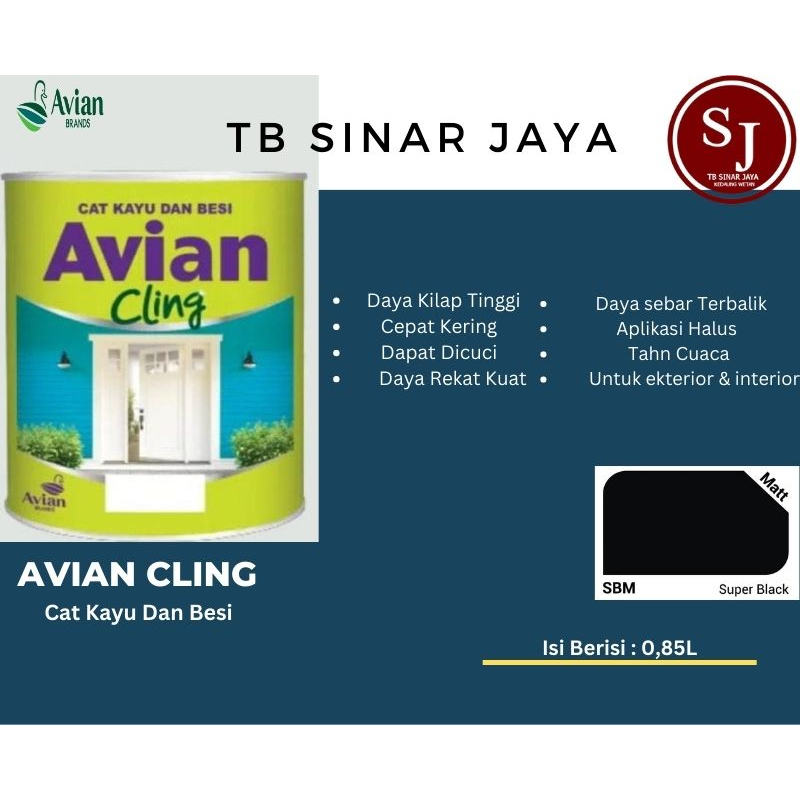 Jual Avian Cling Cat Kayu Besi Pintu Pagar 0,85Ltr - SBM Super Black ...
