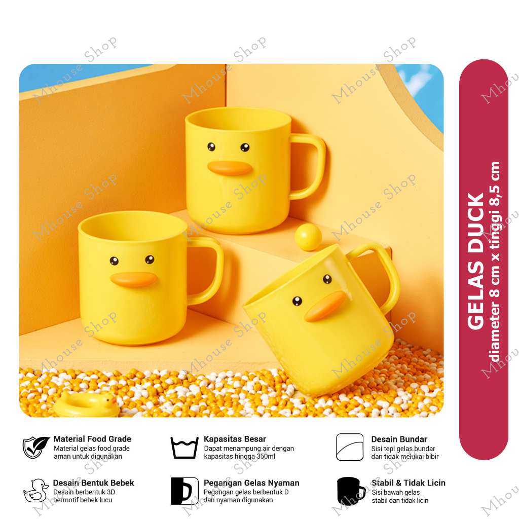 Jual GELAS ANAK LUCU DUCK MUG CANGKIR CUP ANAK GELAS SUSU GELAS SIKAT ...