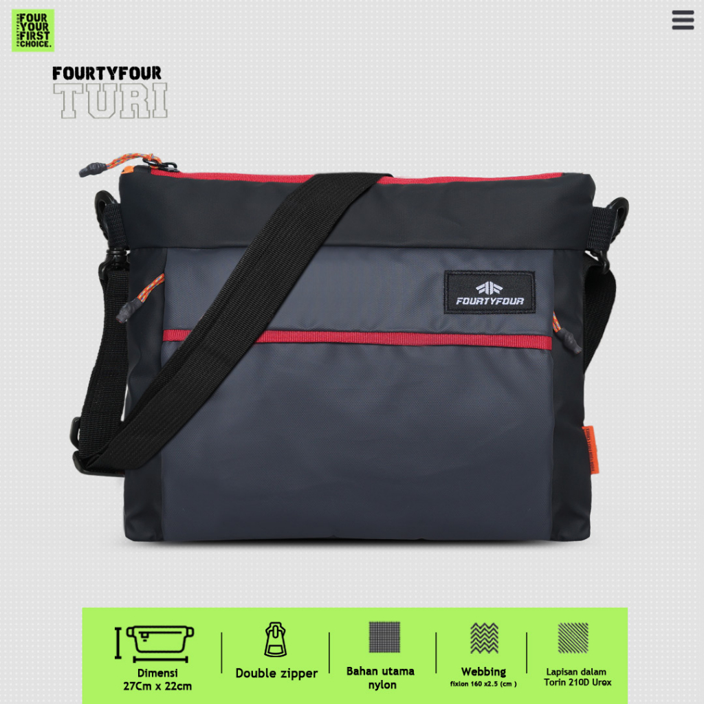 Jual FOURTYFOUR Turi - Tas Selempang Pria Tas Sling Bag Premium ...
