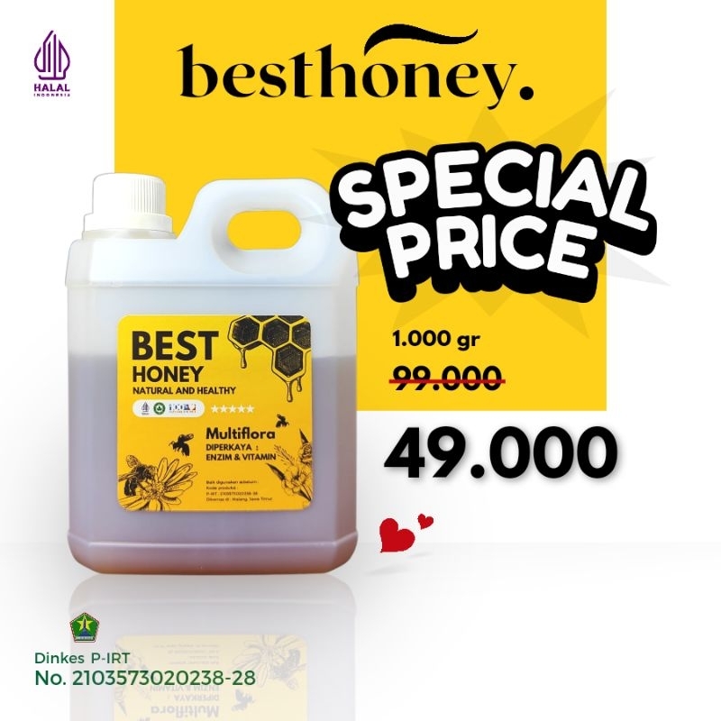 Jual Best Honey - Madu Asli Madu Multiflora Original 1 KG | Shopee ...
