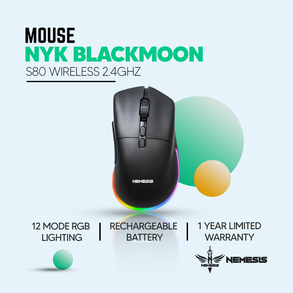 Jual NYK Nemesis S80 Lite Blackmoon Wireless Gaming Mouse | Shopee ...