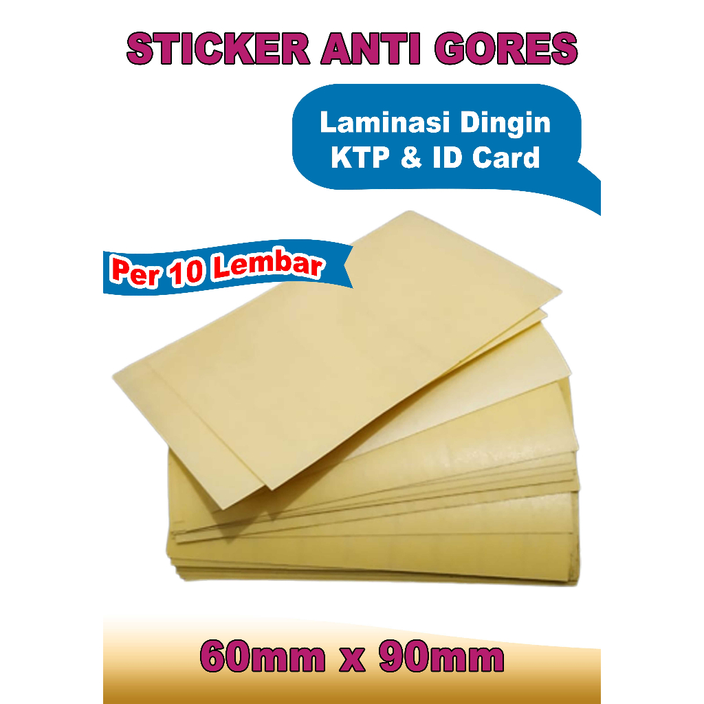 Jual Sticker laminasi Anti gores KTP dan Id Card ISI 10 LEMBAR | Shopee ...