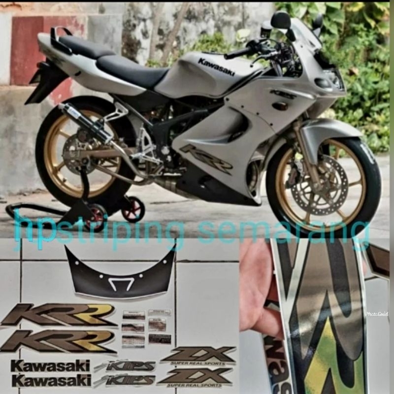Jual Striping Ninja KRR ZX 150 Silver (Chrome kuat dipernis) | Shopee Indonesia