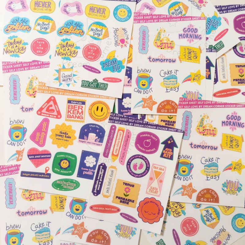 Jual STICKER SHEET MOTIVASI SELF LOVE LUCU AESTHETIC|| STICKER ...