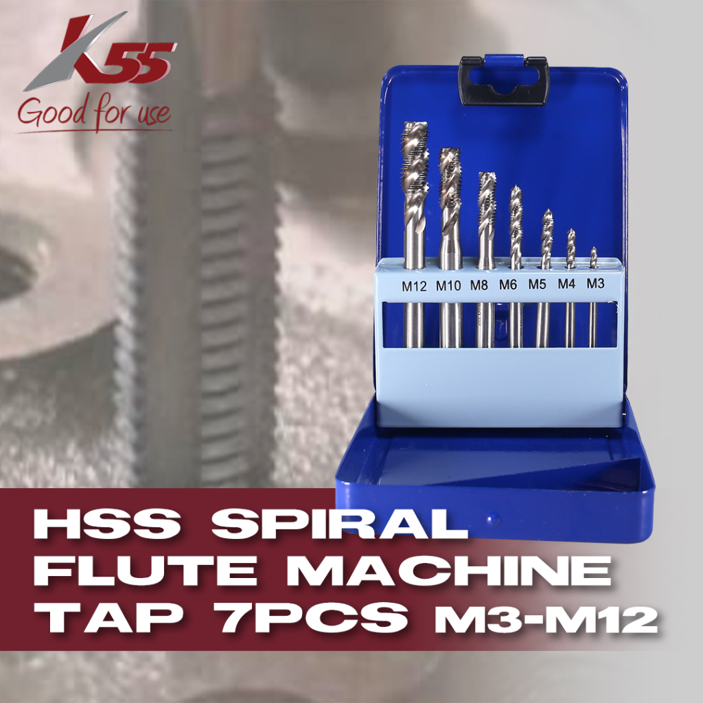 Jual K55 Tap Mesin Spiral HSS M2 Set 7pcs Ukuran Metric M3-M12 | Shopee Indonesia