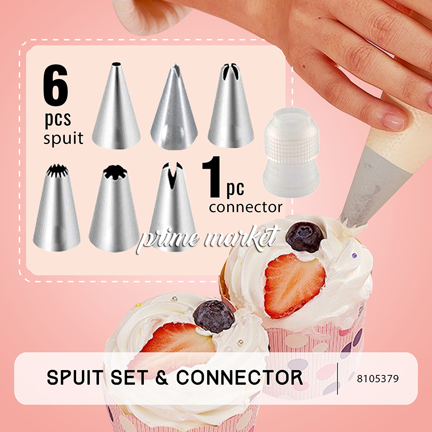 Jual Spuit Kue Spuit Bunga 6 PCS Set + Connector Icing Sugar Spuit Cake ...