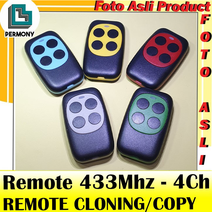 Jual Remote 433Mhz 4ch tombol 4 channel control transmitter 433 Mhz button copy clone learning ...