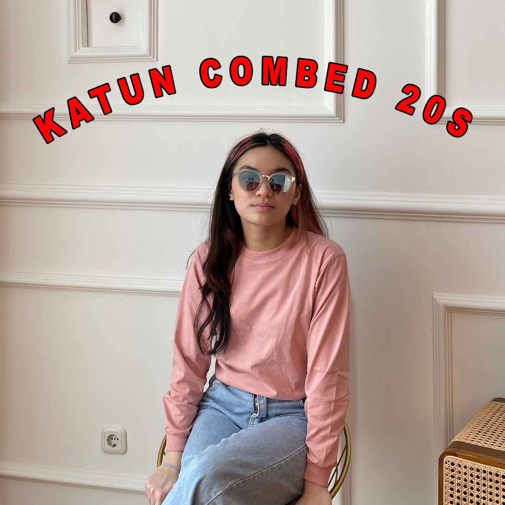 Jual KAOS POLOS PANJANG COTTON COMBED 20S S-XXL | PRIA WANITA KATUN ...