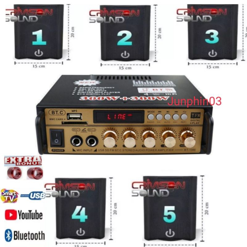 Jual Sound System Restoran Cafe paket speaker Crimson 5titik +amplifier ...