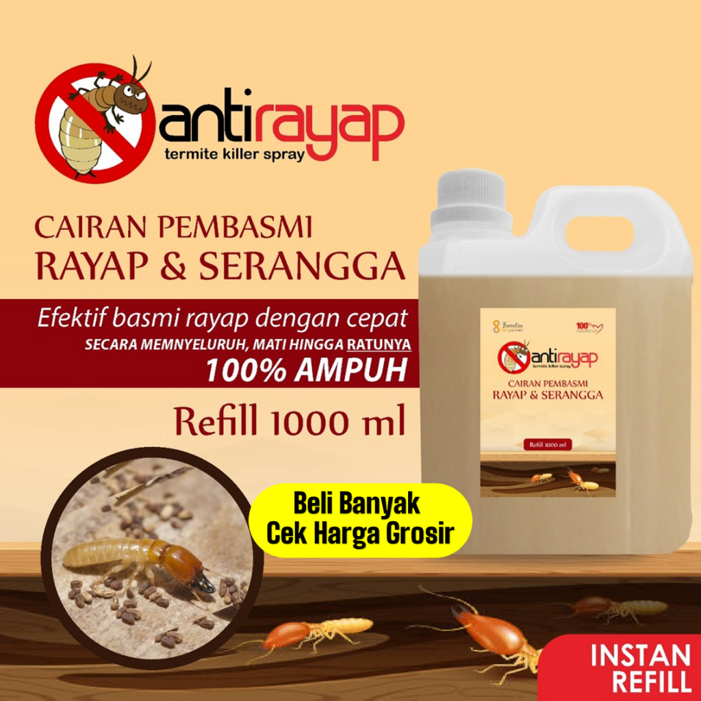 Jual Obat Anti Rayap Pembasmi Rayap 1 Liter Jerigen - Free Bubble Warp ...