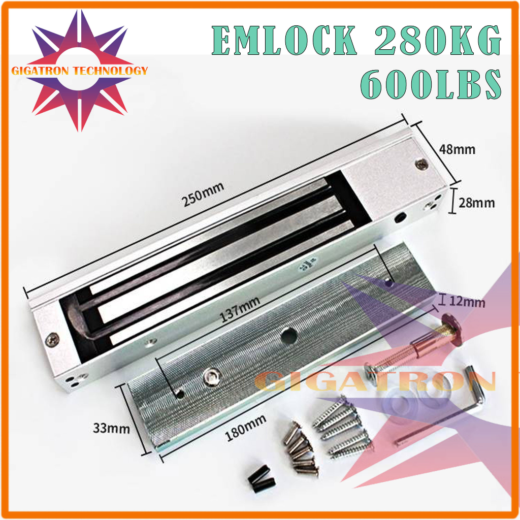 Jual Emlock Magnetic Lock Door 280kg 600LBS / Em Lock Magnetic Door ...