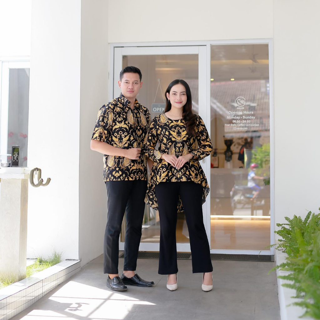 Jual Benang Raja Batik Couple Pria Wanita katun Motif Gajah Mada ...