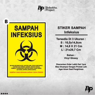 Jual Sign Sticker limbah Sampah Infeksius / limbah Sampah non infeksius ...