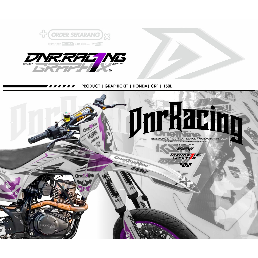 Jual Purple Chrome Custom Decals KLX, DTX , WR, CRF Supermoto/Motocross ...