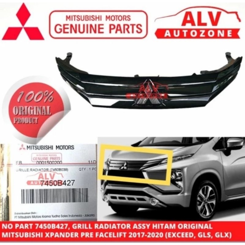 Jual GRILL DEPAN RADIATOR ASSY HITAM ORIGINAL MITSUBISHI XPANDER PRE ...