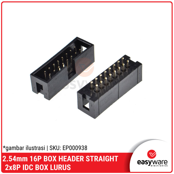 Jual 16P BOX HEADER STRAIGHT 2x8P IDC BOX LURUS 16 PIN BOX HEADER PCB ...
