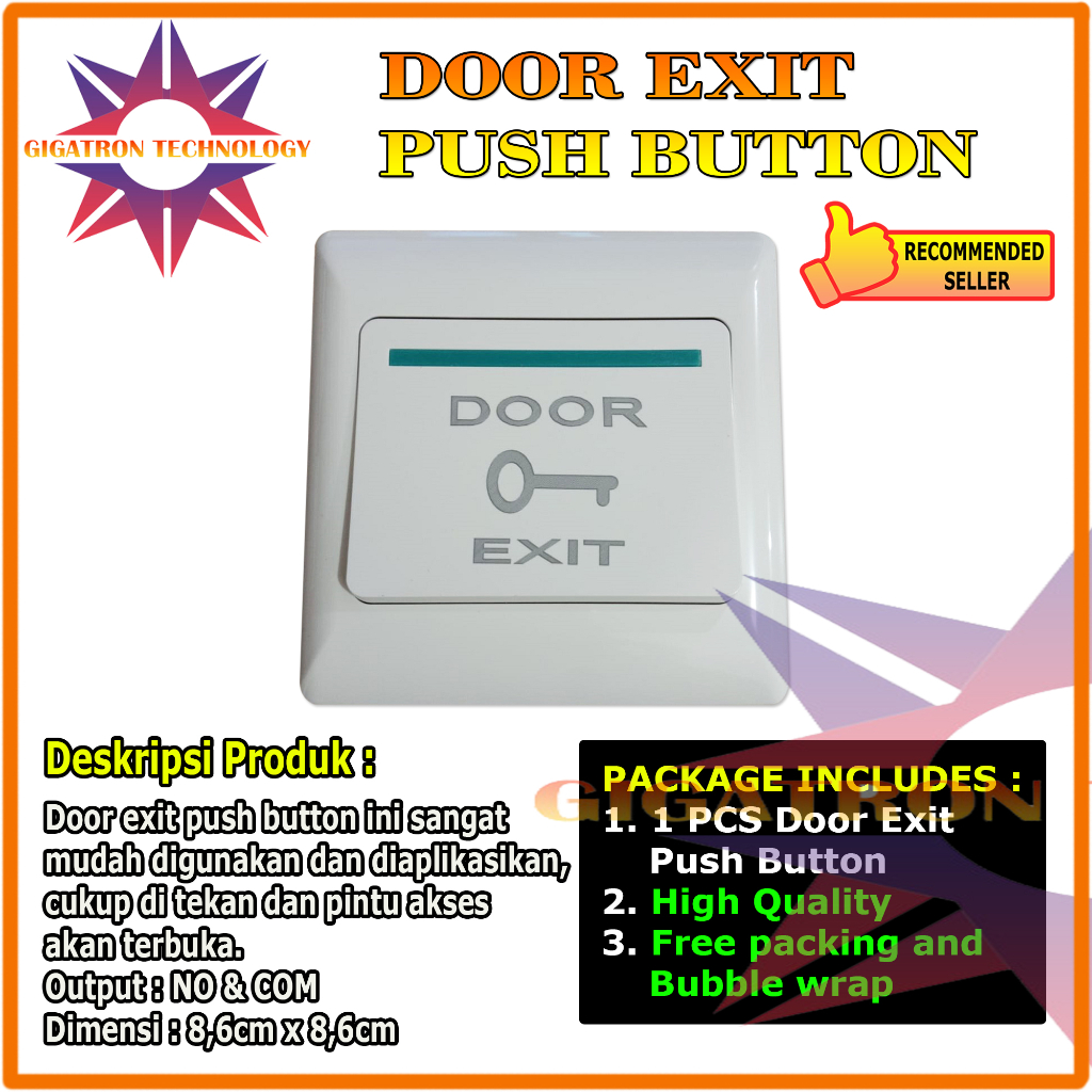 Jual Tombol Exit Button / Door Exit Push Button Putih Besar / Saklar ...