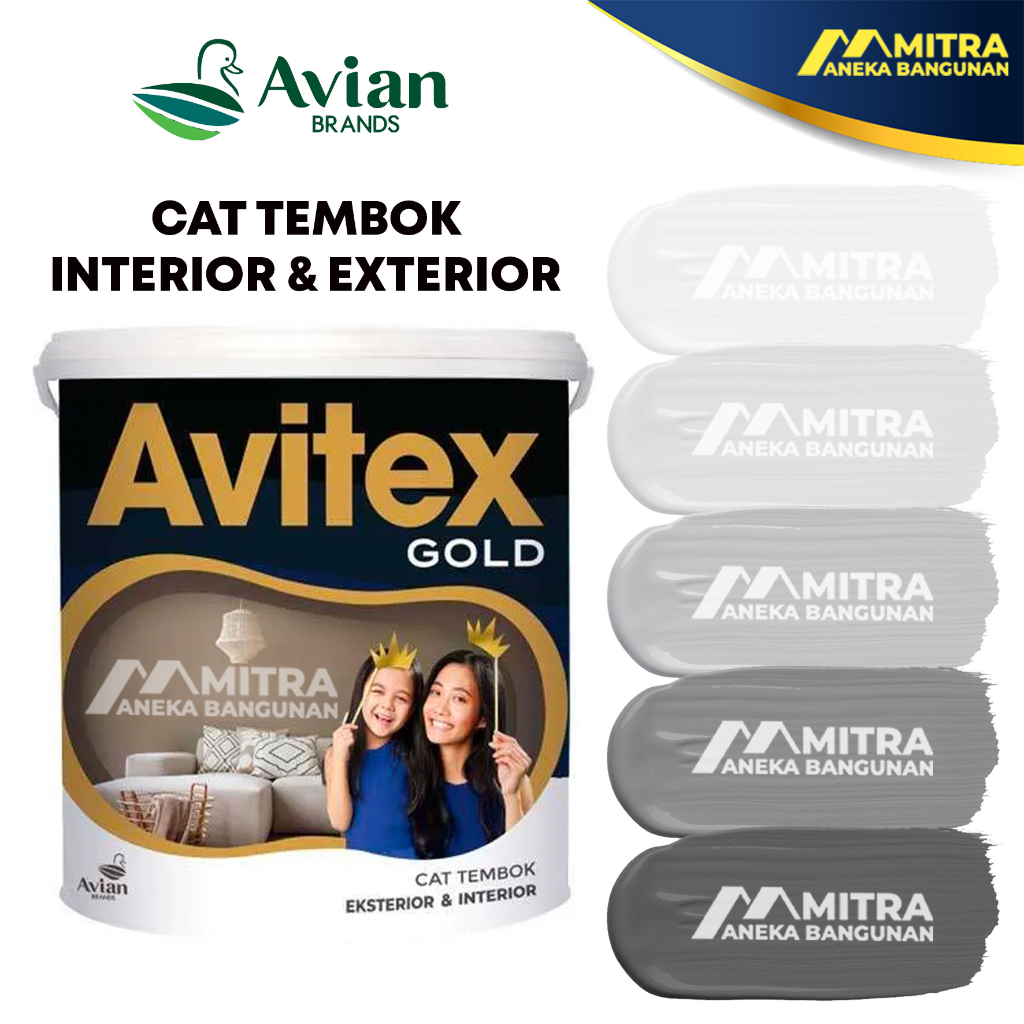 Jual CAT TEMBOK AVITEX GOLD 5 KG / AVIAN EKSTERIOR INTERIOR / ABU-ABU ...
