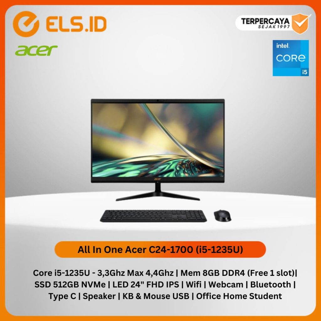 Jual All In One Acer C24-1700 (i5-1235U) (LED 24" FHD) | Shopee Indonesia