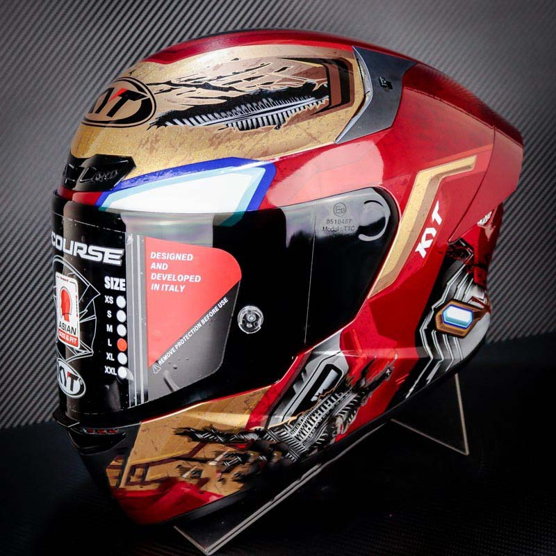 Jual HELM KYT TT COURSE MARVEL IRON MAN RED - SINGLE VISOR | Shopee ...