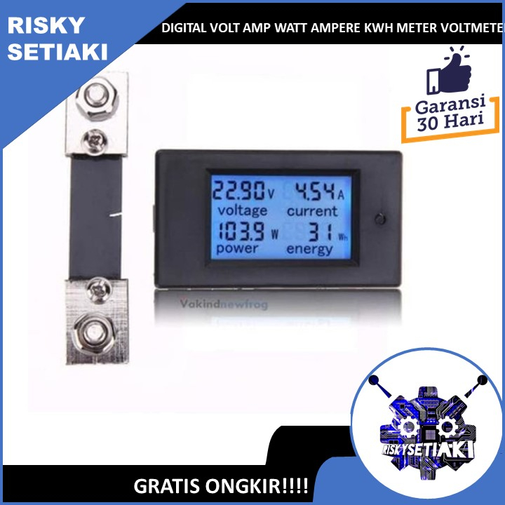 Jual DIGITAL VOLT AMP WATT AMPERE KWH METER VOLTMETER DC 100A AMMETER ...
