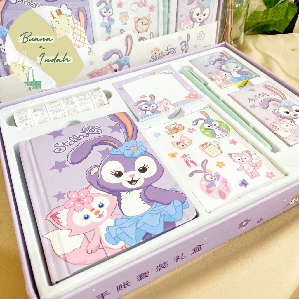 Jual Paket jurnal 7 in 1 duffy cat journal kartun souvernir termurah ...