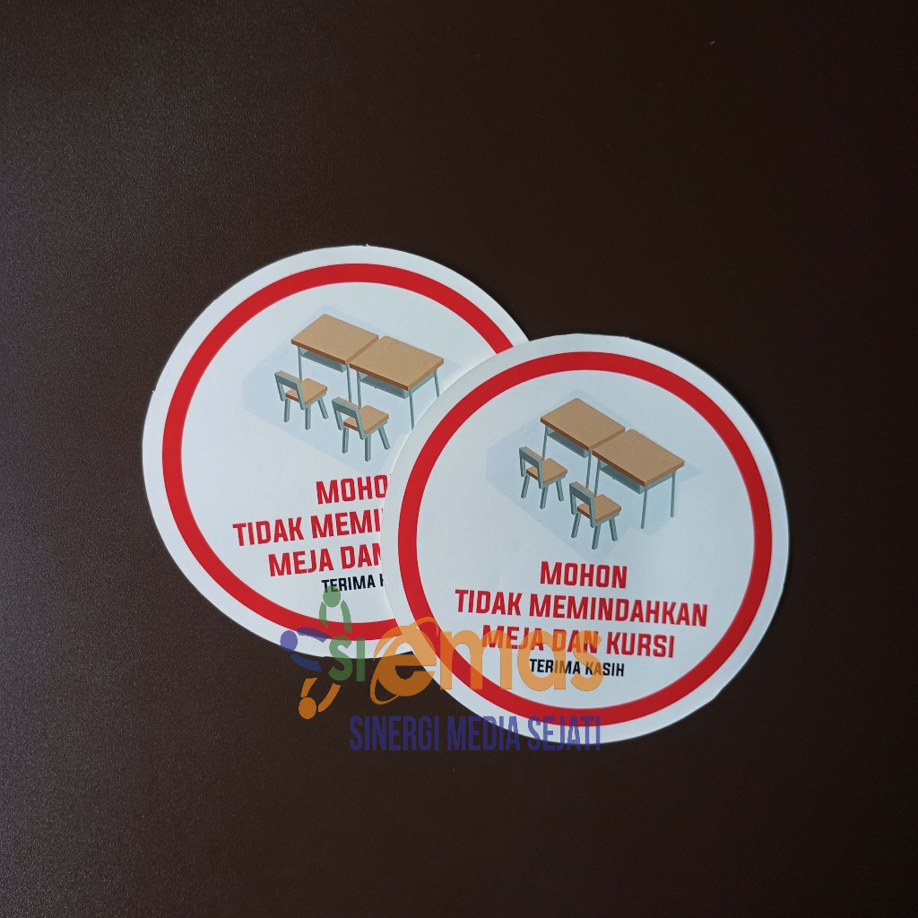 Jual Stiker Jangan Memindahkan Meja dan Kursi | Sticker Peraturan ...
