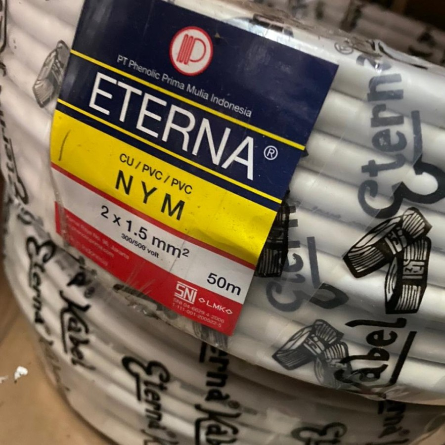 Jual Kabel ETERNA NYM 50M SNI 2x1,5mm | 2x2,5mm | 3x1,5mm | 3x2,5mm (1 Roll) | Shopee Indonesia
