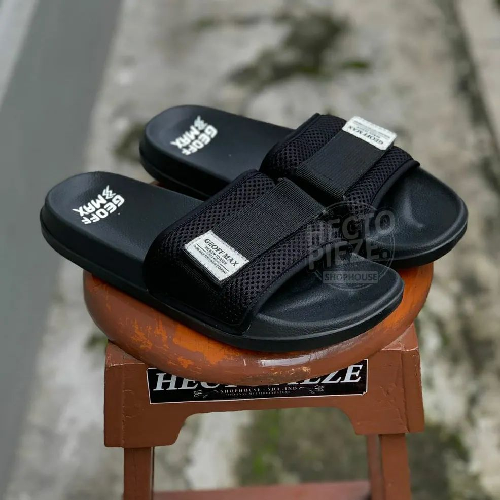 Jual Geoff Max - Visage Black | Sandal Slide | Shopee Indonesia