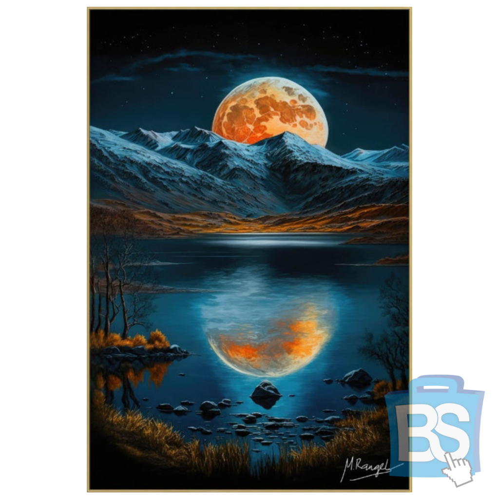 Jual LUKISAN PEMANDANGAN BULAN MALAM 100% LUKISAN TANGAN DI CANVAS ...