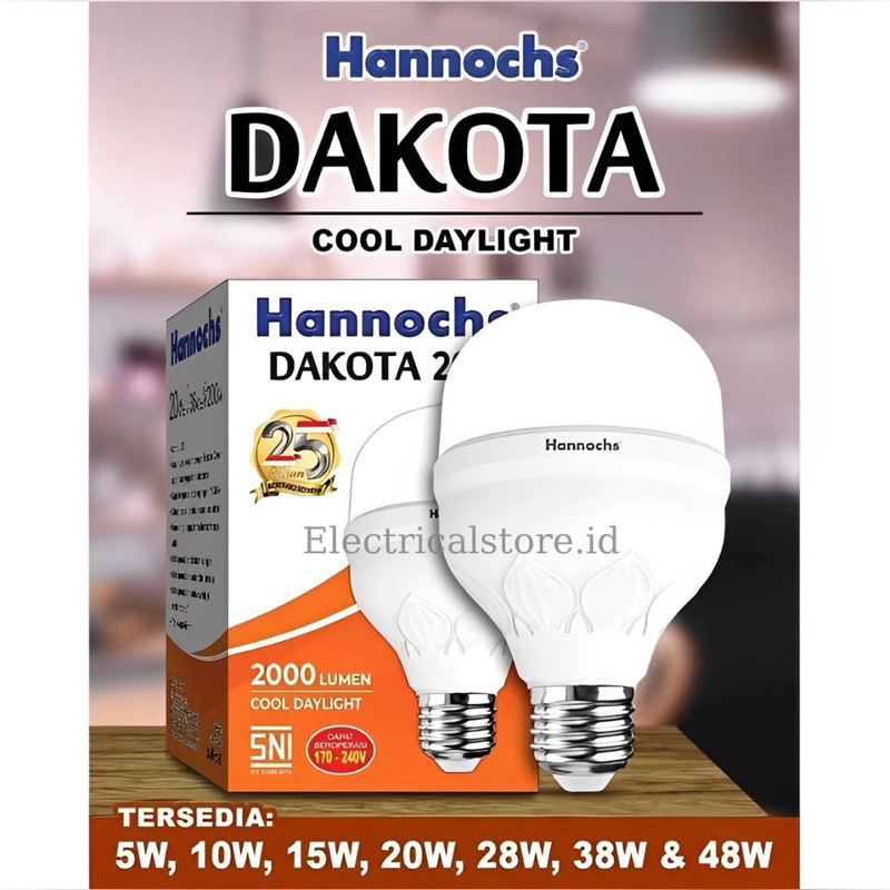 Jual Bola Lampu LED Hannochs Dakota 5 Watt - Cahaya Putih ( DP-5W ) | Shopee Indonesia