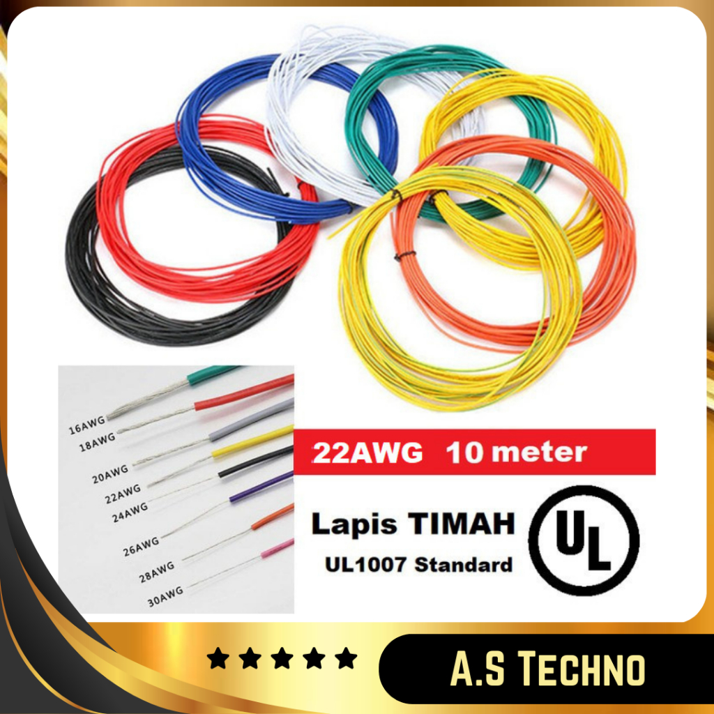 Jual Kabel Serabut 10m AWG 22 Std-UL1007 Tembaga Putih tinned copper wire | Shopee Indonesia