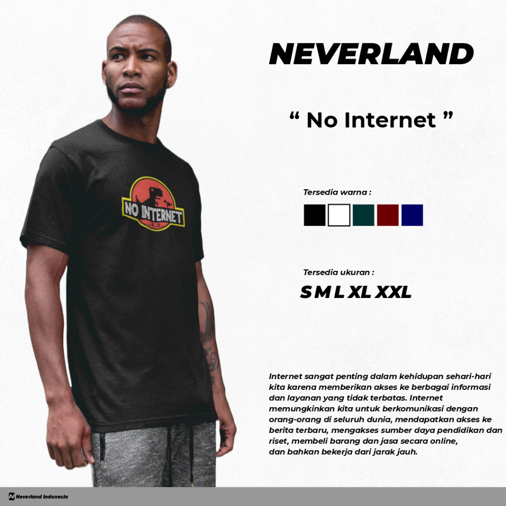Jual Kaos Distro Tema No Internet By Neverland Indonesia | Shopee Indonesia