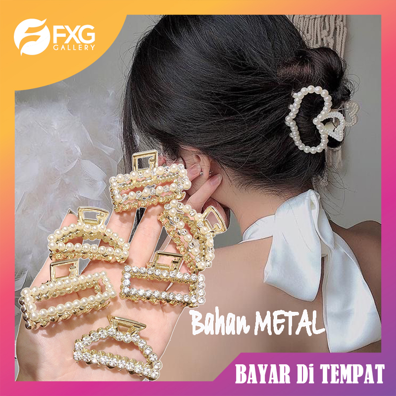 Jual FXG Jepit Rambut Bahan Metal Dengan Mutiara Jepitan Pita Wanita ...