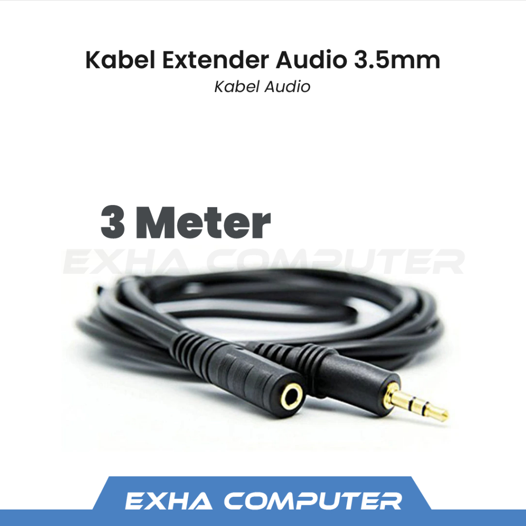 Jual Kabel Extender AUX Jack 3.5mm Panjang 1.5M dan 3 Meter - Kabel ...