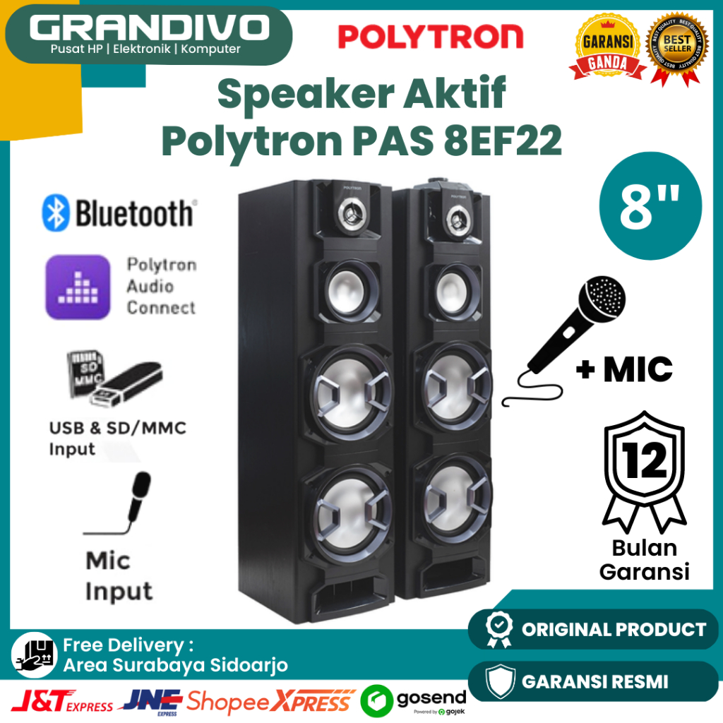 Jual Speaker Aktif Bluetooth Polytron 8 Inch Speaker Polytron Pas 8ef22