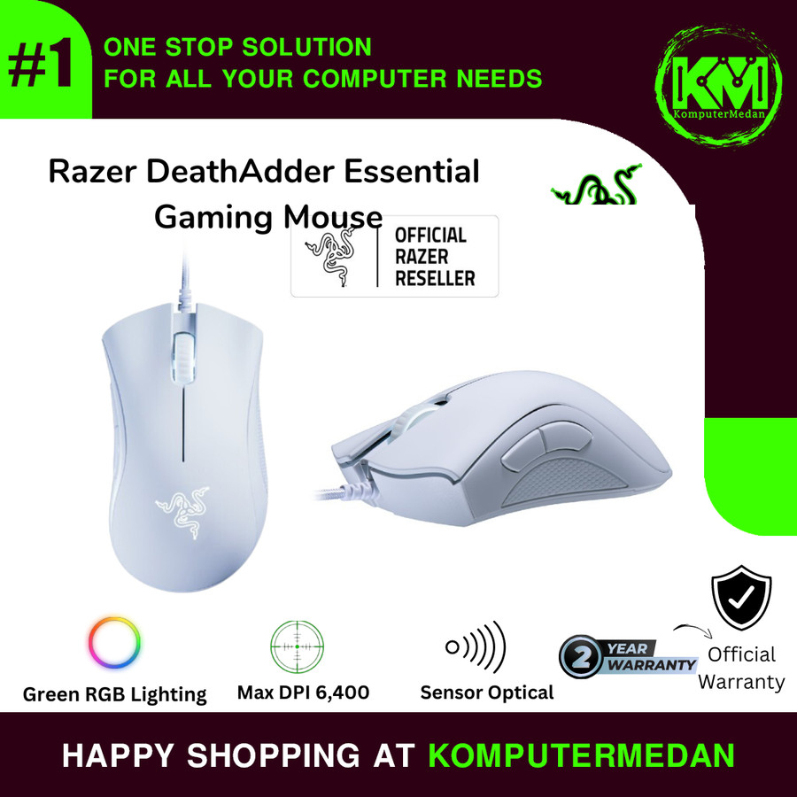 Jual Razer DeathAdder Essential White - Essential Gaming Mouse | Shopee ...