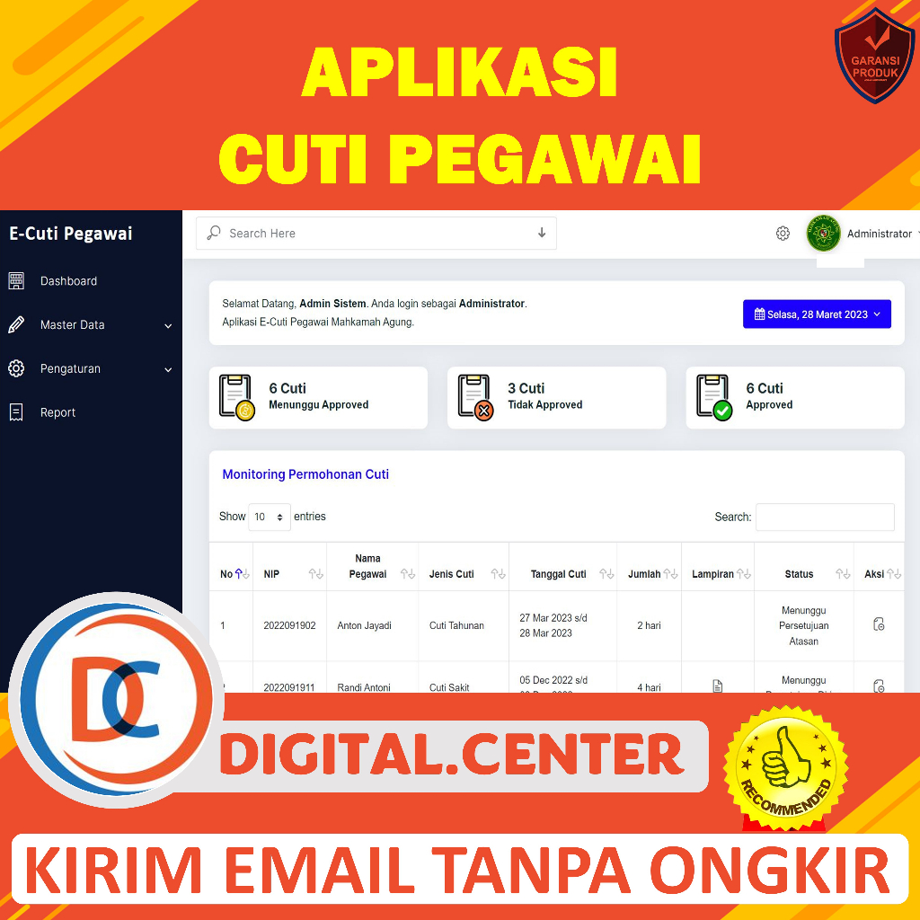Jual Aplikasi Cuti Pegawai FULL Fitur Siap Pakai | Shopee Indonesia
