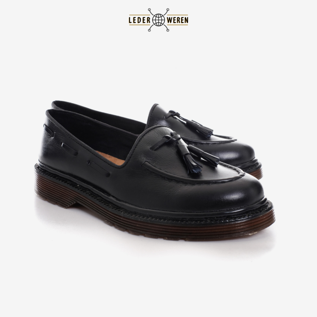 Jual Lederweren Leder Loafer 1 Black Sepatu Formal Pria Kulit Premium ...
