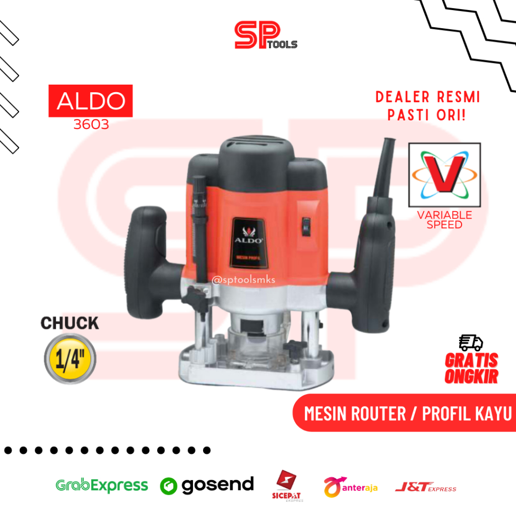 Jual MESIN ROTER ROUTER / PROFIL KAYU 2 TANGAN BESAR 1/4" 1/4 INCH ALDO ...