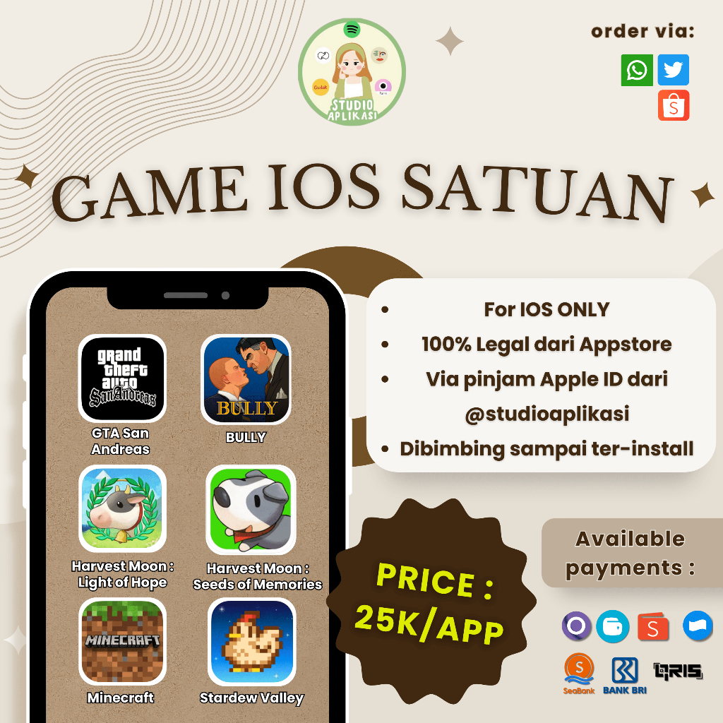Jual [PAID GAMES iOS MURAH] MINECRAFT STARDEW VALLEY GTA SA SAN ANDREAS ...