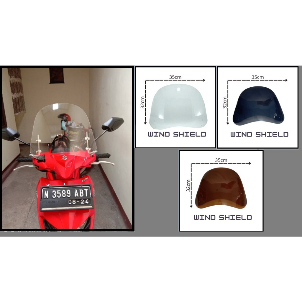 Jual Windshield TEBAL 3mm Model Universal Ukuran Sedang Bisa untuk ...