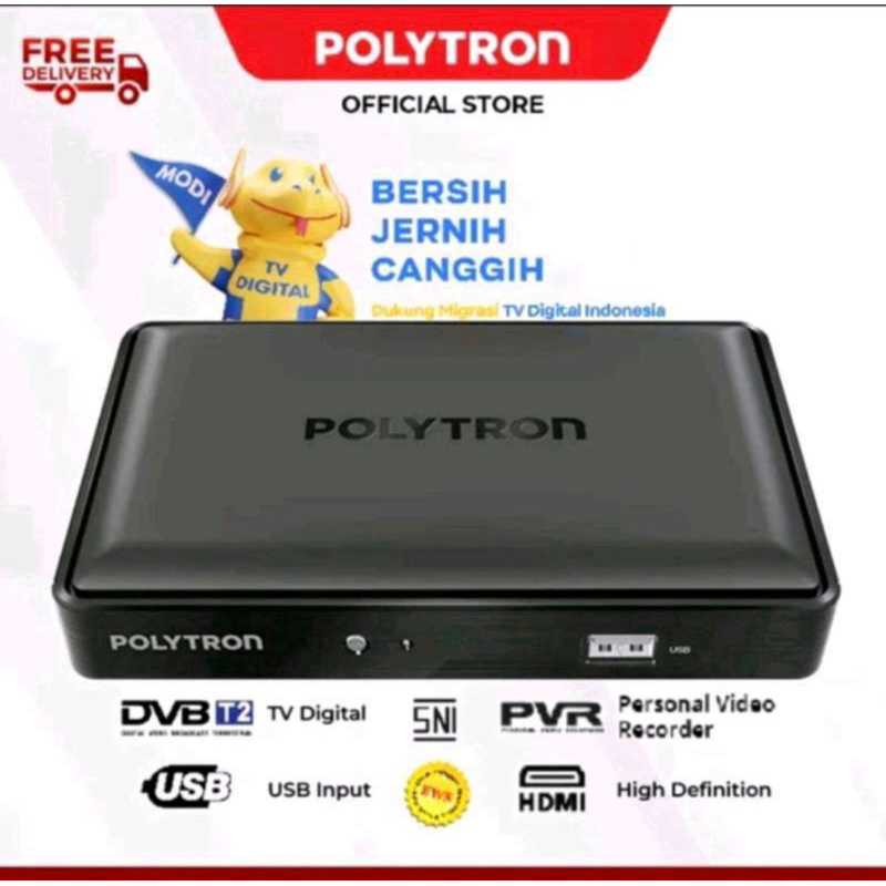 Jual POLYTRON PDV-620T2 Set Top Box Digital STB DVB T2 | Shopee Indonesia