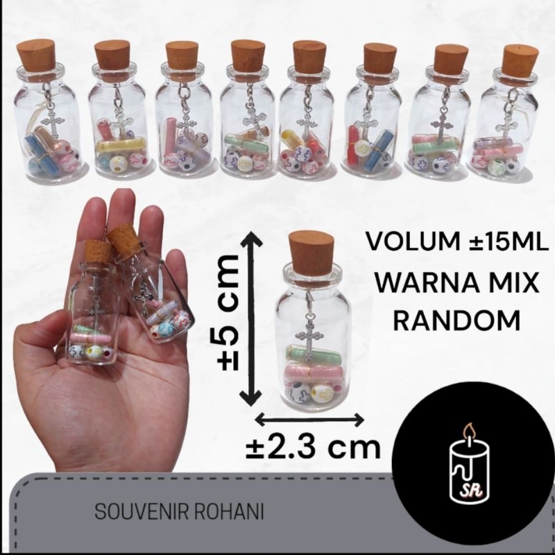 Jual SURAT DALAM BOTOL KACA SALIB MINI / SOUVENIR BOTOL HARAPAN KRISTEN ...