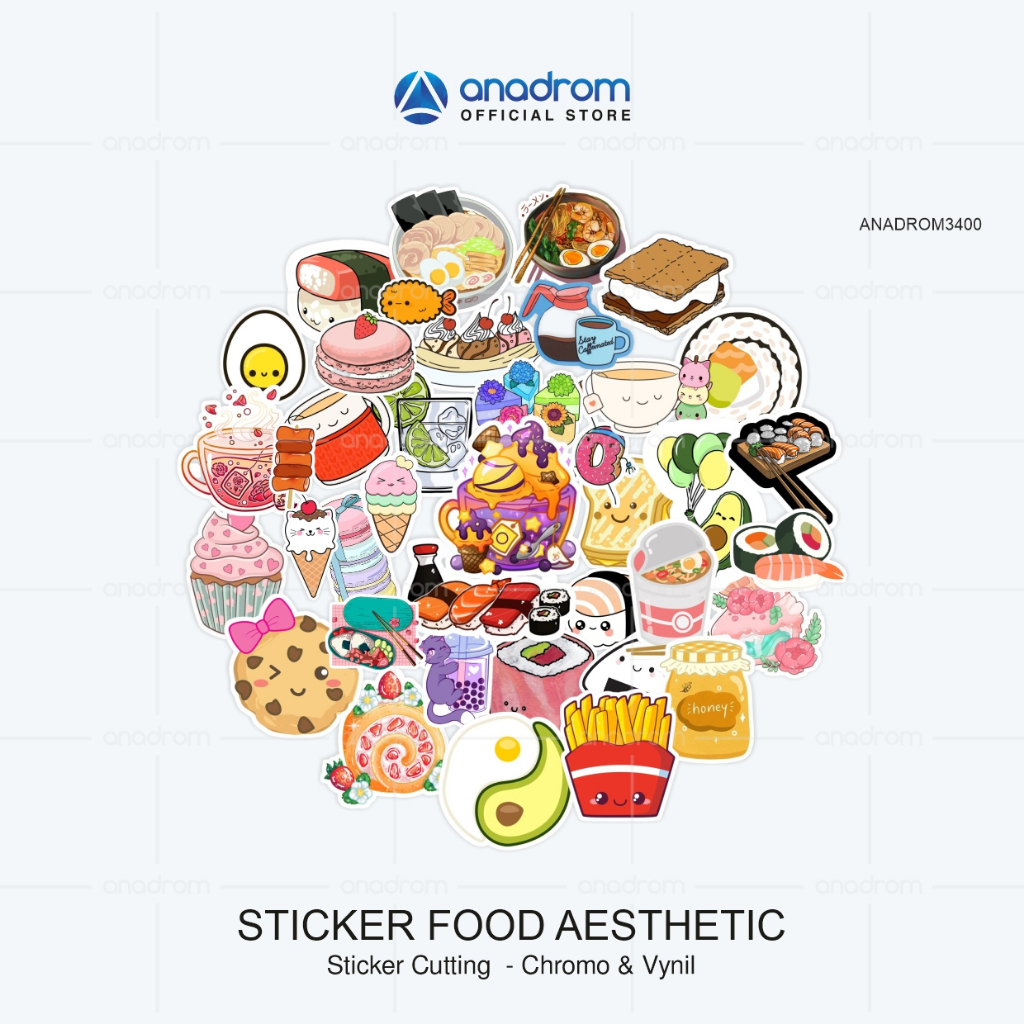 Jual Sticker Food Aesthetic | Sticker Laptop Aesthetic | Anadrom 3400 ...