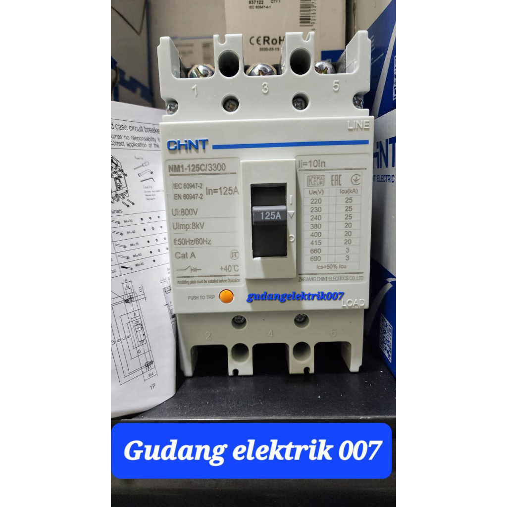 Jual MCCB Breaker CHINT NM1-125C 3P 80 - 125A | Shopee Indonesia