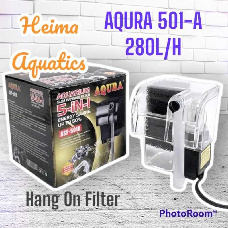 Jual Hang On Hanging Filter Samping Aquarium 501 A Aqura | Shopee Indonesia