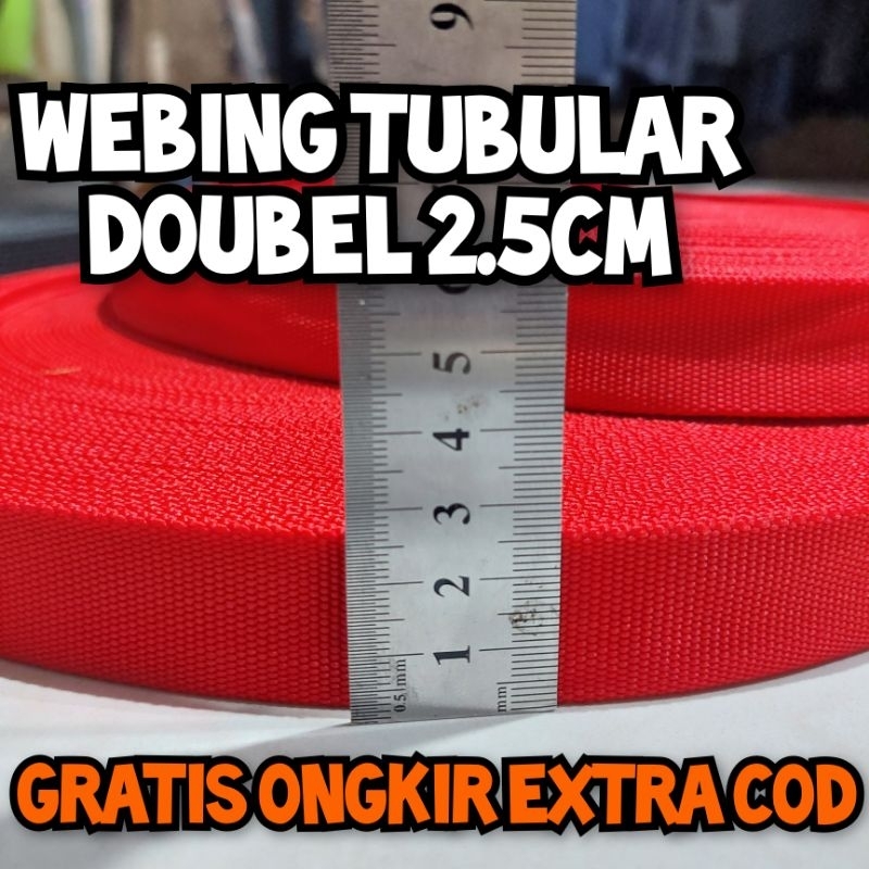 Jual (1METER) TALI WEBING TALI HAMMOCK TEBAL I WEBBING 2.5CM DOBEL I ...
